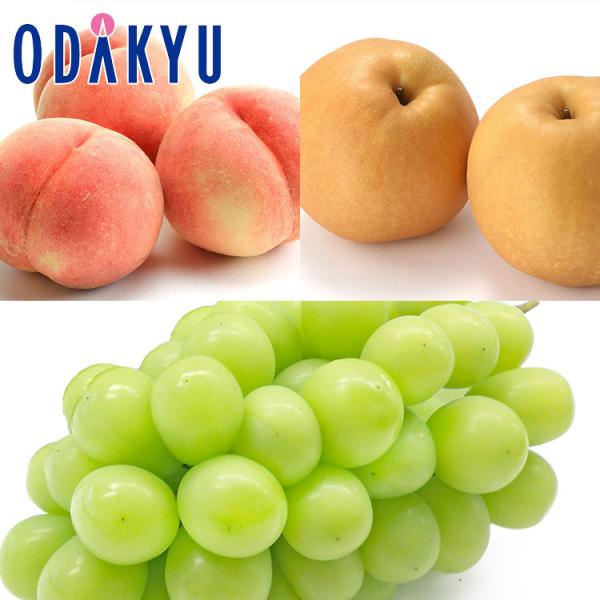 産地：もも（福島県産他）なし（茨城県産他）ぶどう（山梨県産他）重さ：約1.8kg等級：もも・梨秀クラス 270ｇ以上ぶどう秀クラス 450ｇ以上内容：福島県産他もも×3玉茨城県産他梨×2玉山梨県産他シャインマスカット×1房