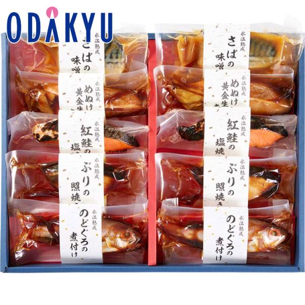 加工地：鳥取県産地：メヌケ（アイスランド）、生姜（国産）、サバ（ノルウェー他）、ベニサケ（ロシア他）、ブリ（国産）、のどぐろ（国産他）重さ：約1.1kg箱サイズ：33×41×4.5(cm)賞味期間：出荷日より60日間内容：めぬけと黄金生姜の...