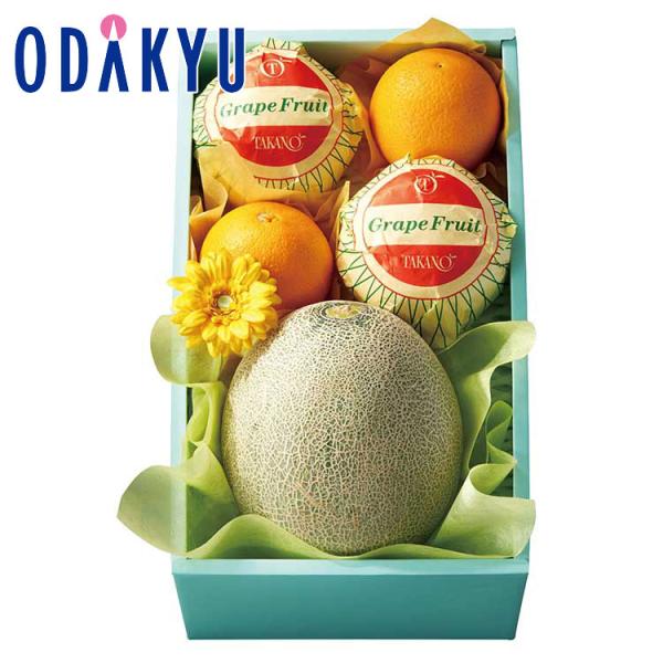 産地：日本ほか消費期限：出荷日より3日内容：メロン（千葉県、茨城県、熊本県または山形県産）×1、オレンジ（アメリカ、オーストラリア、南アフリカまたはエジプト産）、グレープフルーツ（アメリカ、南アフリカまたはトルコ産）×各2、ガーベラオーナメント付