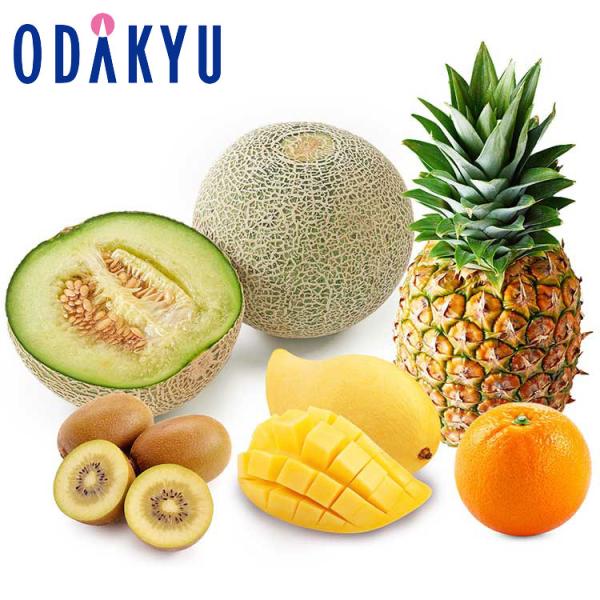 産地：メロン：茨城県　他マンゴー：タイパイナップル：フィリピンサンゴールドキウイ：ニュージーランドオレンジ：アメリカ・オーストラリア　他重さ：約2.3kg内容：茨城県産他青肉メロン（約800g）×1玉タイ産マンゴー（約250g）×1玉台湾産...