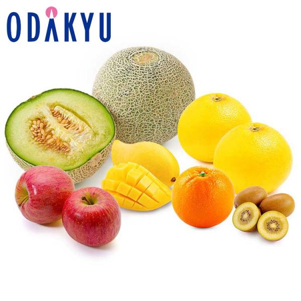 産地：メロン：茨城県　他りんご：青森県グレープフルーツ・オレンジ：アメリカ　他サンゴールドキウイ：ニュージーランドマンゴー：タイ重さ：約2.6kg内容：茨城県産他青肉メロン（約800g）×1玉青森県産ふじりんご（約270g）×2玉アメリカ産...