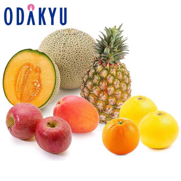 産地：メロン：茨城県　他りんご：青森県グレープフルーツ・オレンジ：アメリカ　他サンゴールドキウイ：ニュージーランドマンゴー・パイナップル：台湾重さ：約3.3kg内容：茨城県産他赤肉メロン（約800g）×1玉青森県産ふじりんご（約270g）×...