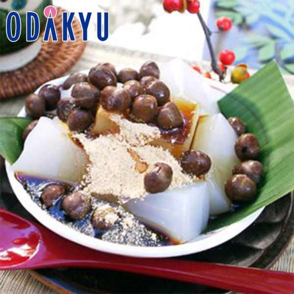 賞味期限：出荷日より14日間　（解凍後は3日以内にお召し上がりください）内容：豆くず餅(別添え：きな粉・黒蜜)２個、抹茶くず餅(別添え：大納言小豆)２個、いちご葛餅２個