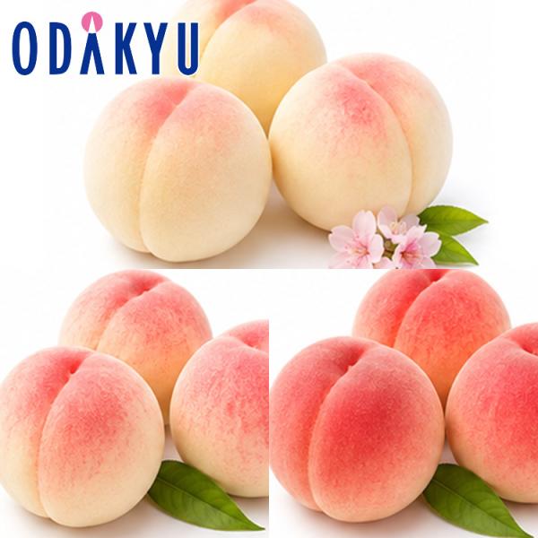 重さ：約2.4kg内容：山梨県産「春日居の桃」（270g以上）×3玉山梨県産「御坂の桃『大糖領』」（270g以上）×3玉山梨県産「加納岩の桃『信玄』」（270g以上）×3玉