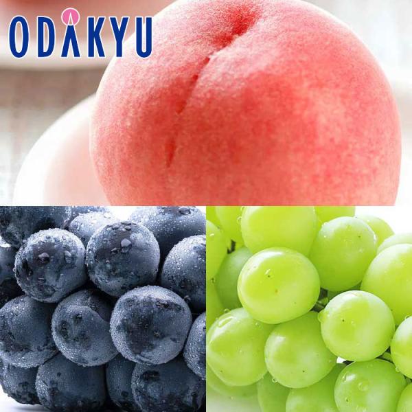 重さ：約3.4kg内容：福島県産ゆうぞら（8〜9玉／2.5kg） × 1箱、長野県産ナガノパープル、長野県産シャインマスカット（各1房／450g以上）