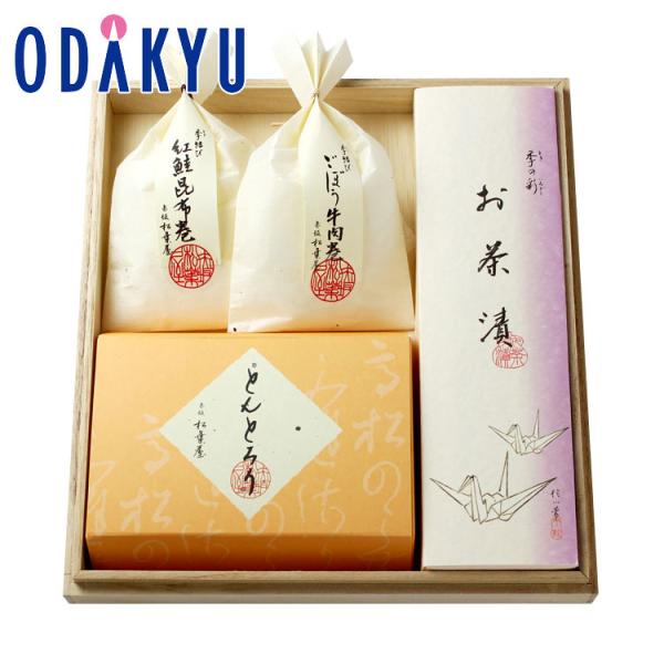 箱サイズ：26.5×24.2×4(cm)内容：お茶漬42g×4（かやく付き）、とんとろり60g×2、ごぼう牛肉巻40g、紅鮭昆布巻45g賞味期間：製造から常温180日