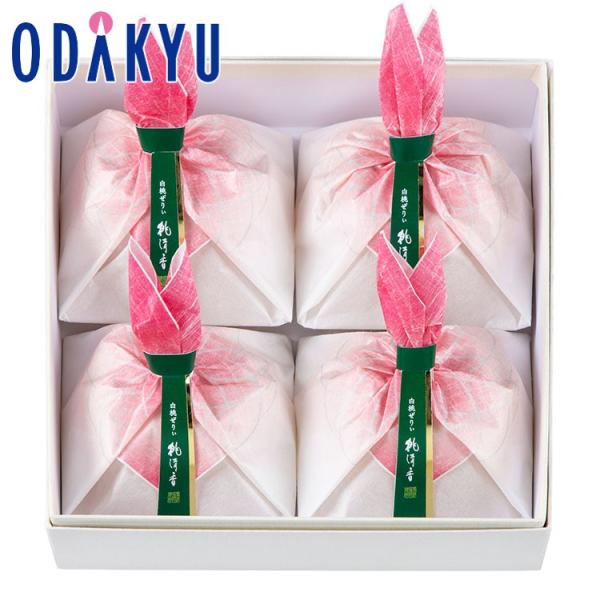 箱サイズ：20.1×20.1×5.7(cm)賞味期間：製造日より90日（お届けから10日以上）内容：白桃ぜりぃ 桃清香×4