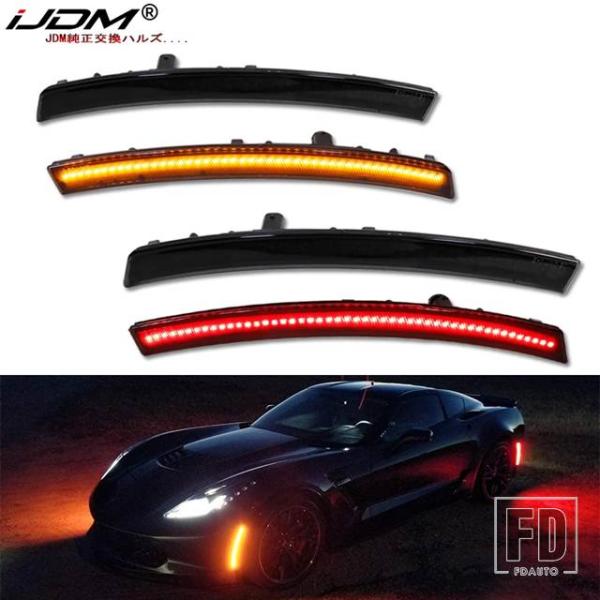 シボレー フルLEDストリップ フロントリアサイドマーカーライト 2014-2019 C7 コルベット ウィンカーライト OEM サイドマーカーの交換 ■仕様 【爆買】高懸念化学物質:なし車両ブランドモデル:シボレー電圧:12Vインターフェ...