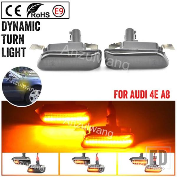 アウディ 2X A8 S8 4E D3 クワトロ 2003-2009 LED ダイナミックサイドマーカーライトスモークアンバーウィンカーランプ CANBUS■仕様 【爆買】重要な化学物質:なし車両ブランド/モデル:アウディ電圧:12Vインタ...