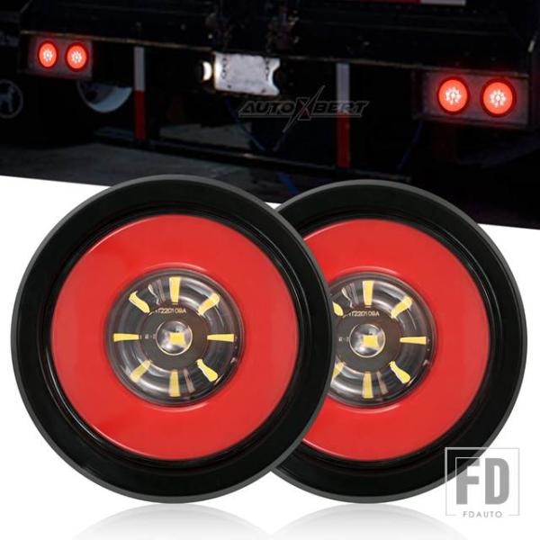 2X 4 ''ラウンド 12V 24V LED 赤白テールリバースバックアップフラッシュマウントゴムグロメットブレーキリアストップランニングライトトレーラ■仕様 【爆買】重要な化学物質:なし電圧:12V / 24V重量:0.4KGタイプ:リ...