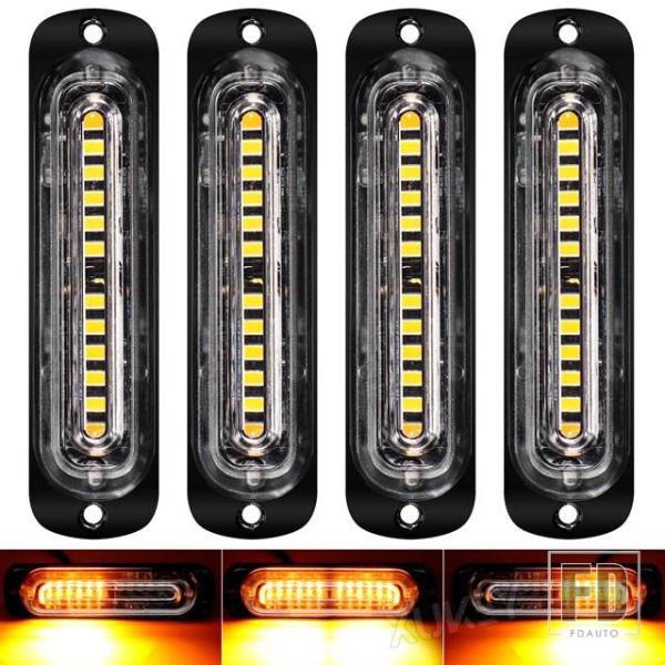 フォード 4個 12LED アンバーイエローストロボライトバー緊急ハザードハザードランプ 16 フラッシュモードピックアップ SUV F150 タコマ GMC R■仕様 【爆買】電圧:12V / 24V重量:0.24KGモデル:ストロボフラ...