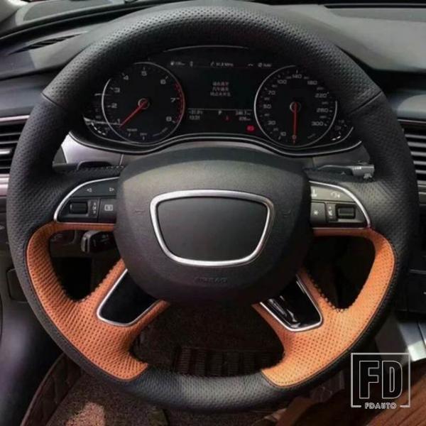 アウディ カスタム DIY 本革ステアリングホイールカバー A6 C7 2012-2016 Q7 2013-2015 A8 2011-2016 S8 2013 インテリア■仕様 【爆買】サイズ:25 * 15 * 6特殊機能:オールシーズン...