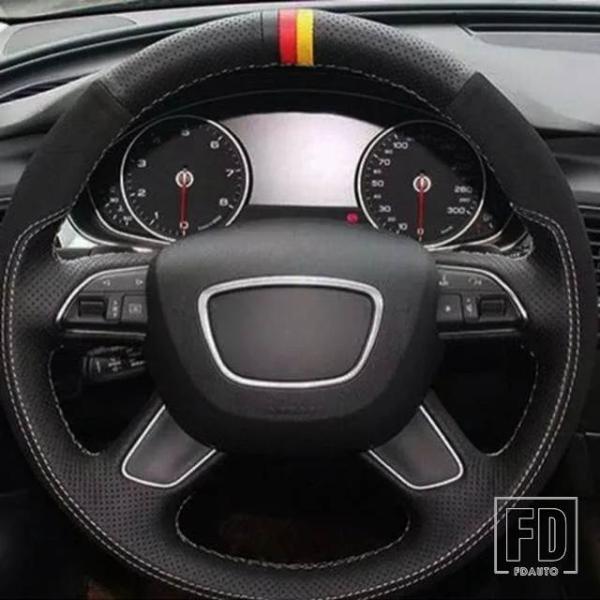 アウディ カスタム DIYステアリングホイールカバー A6 C7 2012-2016 Q7 2013-2015 A8 2011-2016 S8 2013■仕様 【爆買】サイズ:25 * 15 * 6特殊機能:オールシーズンの運転で快適に汗を...