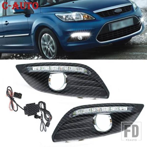 フォード 1ペア LED DRL 車デイタイムランニングライトフロントドライビングランプ FOGLIGHT DRL ホワイト 12V 車フォーカス 2 MK2 2008-11■仕様 【爆買】特殊機能:フロントライト電圧:12Vモデル:DRL...