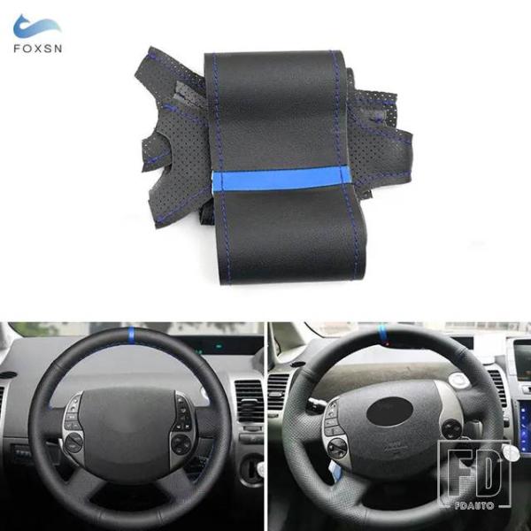 トヨタ プリウス 20 XW20 2004-2009 手縫いステアリングホイールレザーカバー黒とブルーのストリップ■仕様 【爆買】重要な化学物質:なし特殊機能:快適な通気性と防水モデル:レザーカバーブランド名:FOXSN原産地:中国タイプ:...