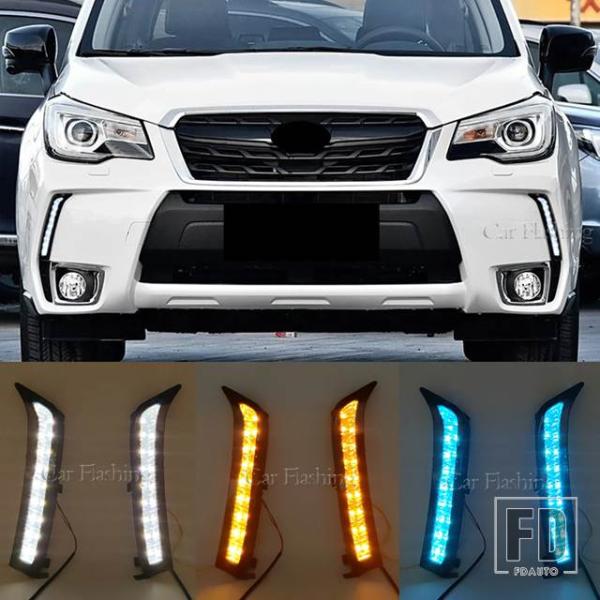 スバル フォレスター 2013-2018 1セット LED DRL デイタイムランニングライト イエローウィンカーフォグランプ付き■仕様 【爆買】高懸念化学物質:なし機能:デイタイムランニングライト電圧:12Vルーメン:800LM重量:0....