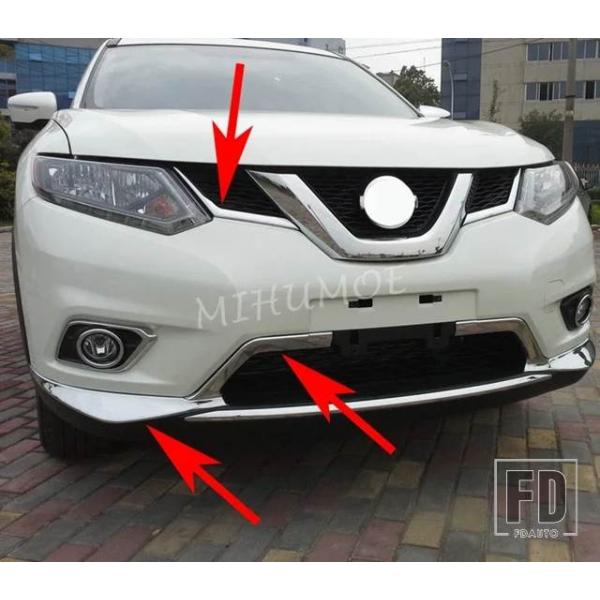 日産 エクストレイル ローグ T32 2014-2016 クローム フロントバンパー エアインレットグリル グリルカバートリム スタイリングアクセ■仕様 【爆買】高懸念化学物質:なし幅:15cm長さ:65cm外部試験認証:ISO9001モデ...
