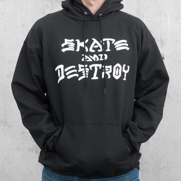 THRASHER Skate And Destroy Hood スラッシャー パーカーSIZE S肩幅　　約49cm身幅　　約49cm着丈　　約64cm袖丈　　約62cmSIZE M肩幅　　約50cm身幅　　約52cm着丈　　約65cm袖丈...
