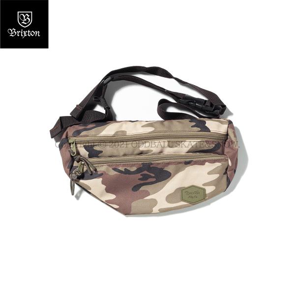 BRIXTON BARNES HIP PACK camo ブリクストン ヒップバッグ縦　約15〜50cm、横　約29cm、マチ　約8cm最大13Lのヒップバック、収納可能なナイロンバッグを取り出せばバックパックに早変わり