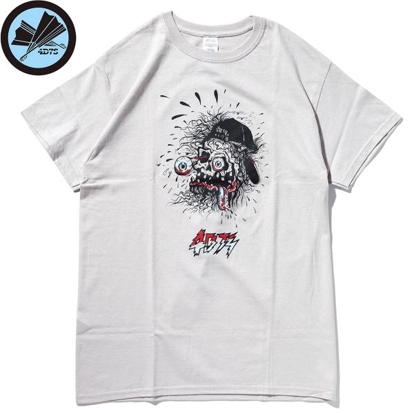 4D7S SKULL S/S TEE ice grey ART BY RAT HOLE STUDIO ホデナス TシャツSIZE　M　L　XL肩幅　約48cm、約51cm、約58cm身幅　約52cm、約56cm、約61cm着丈　約72cm、...
