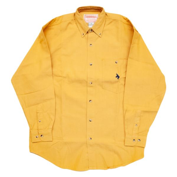 ODDBALL ORIGINAL BD DENIM L/S SHIRT musterd オッドボール オリジナル ボタンダウンシャツ90年代のあのシルエットBAGGY PANTSとの相性抜群ODDBALL BIG TAGとポケットにエレファ...