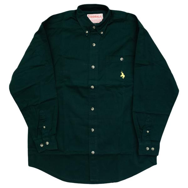 ODDBALL ORIGINAL BD DENIM L/S SHIRT forest オッドボール オリジナル ボタンダウンシャツ90年代のあのシルエットBAGGY PANTSとの相性抜群ODDBALL BIG TAGとポケットにエレファン...