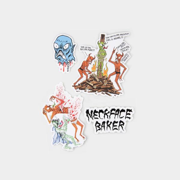 BAKER × NECK FACE WIZARDRY STICKER SINGLE ベイカー ネックフェイス ステッカーパック※4デザイン2枚、合計10枚入りサイズ　縦　最大約13cm/横　最大約18cm