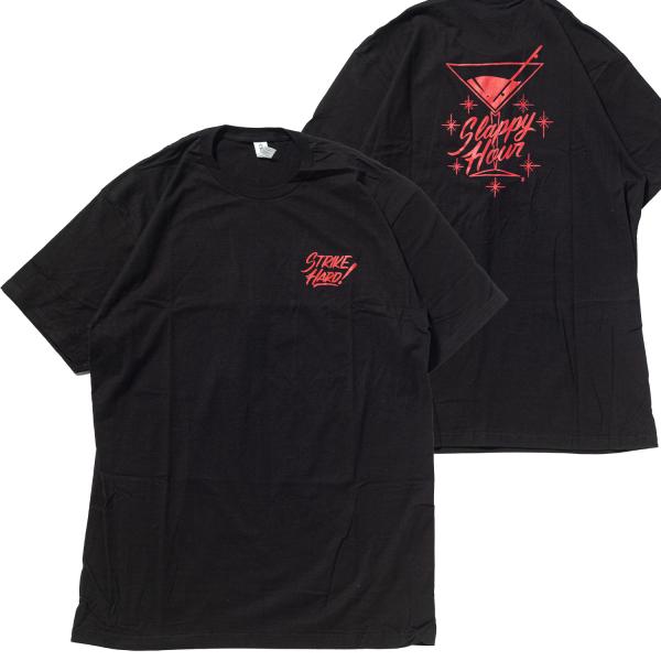 SLAPPY HOUR STRIKE HARD S/S TEE BLACK スラッピーアワー ジェイソンアダムス TシャツSIZE　M　L　XL肩幅　 約50cm、約53cm、約56cm身幅　　約50cm、約54cm、約59cm着丈　　約7...