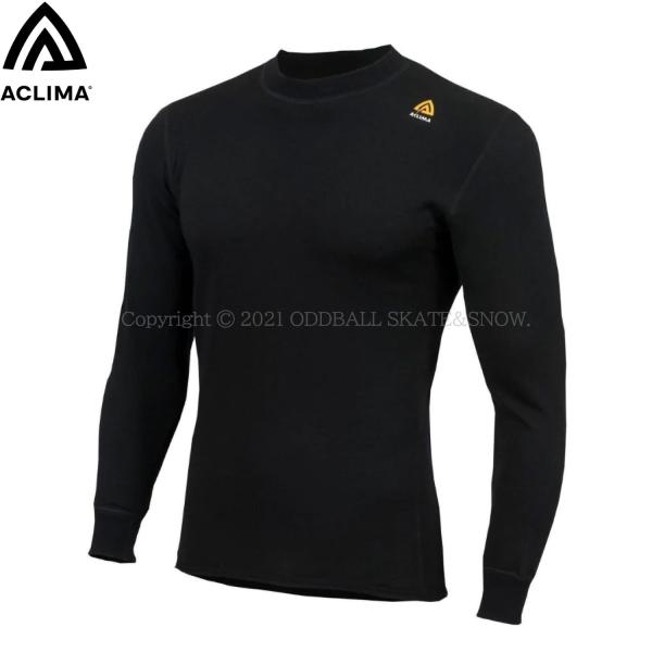 アクリマ ホットウール クルーネック ACLIMA HOTWOOL CREW NECK Jet BlackMATERIAL：65% MERINO WOOL 20.5μ 230g/m2, 20% POLYESTER, 15% POLYAMID...