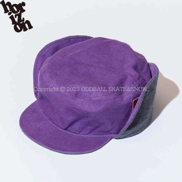 horizon THE SPRING CAP ショートフラップ バイオレット/ダークグレー リバーシブル ホライゾン スノー フラップ キャップ春用ならではの遊びのある生地で作られたスプリングキャップ。もちろんハイシーズンでも使えるクオリテ...