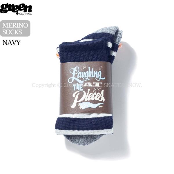 23-24 GREEN CLOTHING MERINO SOCKS Navy グリーンクロージング メリノソックス