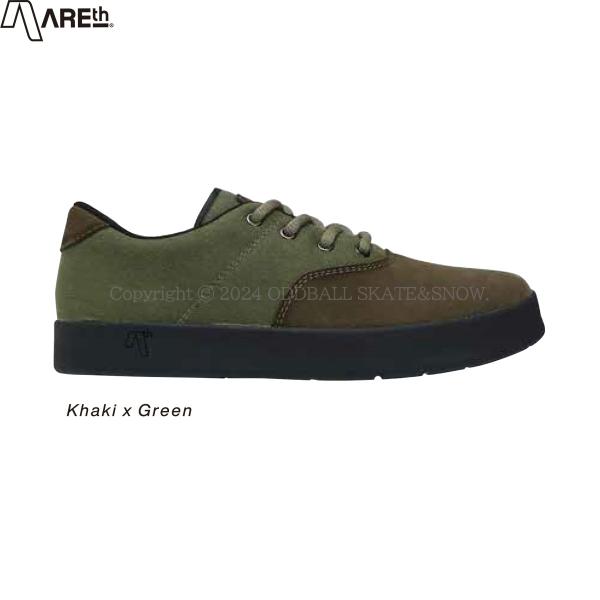 スケボー シューズ  AREth 2024 EARLY PLUG Khaki Green アースシューズ プラグ スニーカー スケートシューズAREth オリジナルラインの中において一番のロウカットモデル。足入れの良さとホールド感を兼ね備え...