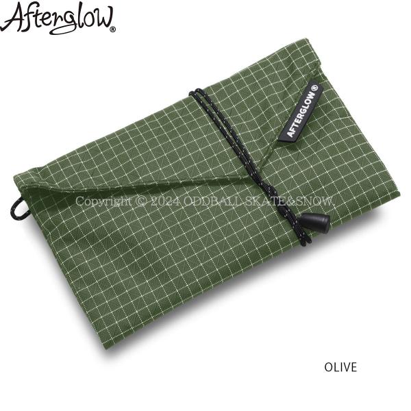 アフターグロー 小物ケース AFTERGLOW CHAPPA OLIVE登山や渓流釣り、キャンプなど色々なシーンで活躍するシンプルなポーチです。・素材：ナイロン（超高分子ポリエチレンリップストップ)・原産国：中国10cm x 17cm