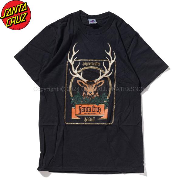 SANTACRUZ JAGERMEISTER KENDALL DEER S/S TEE black サンタクルーズ TシャツHeavyweight 6.1 oz.100% CottonSIZE　M　L肩幅　約47cm、約53cm身幅　約49...