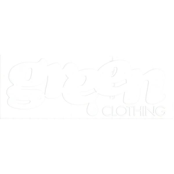 グリーンクロージング ステッカー GREEN CLOTHING DIE CUT STICKER LOGO LARGE whiteSIZE　幅　約20cm、高さ　約7.5cm