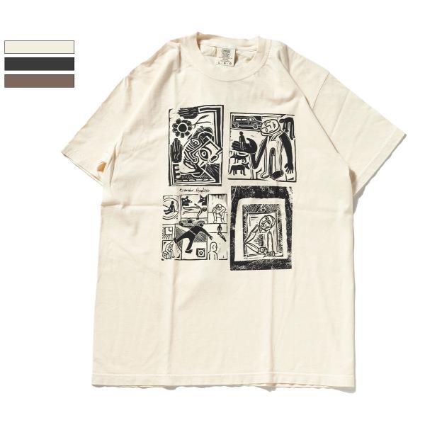BRANDON PERELSON 01 S/S TEE ブランドン ペレルソン TシャツCOLOR : Cream/Wash Black/Wash Brownこの商品はBrandon Perelson 自身が地元サンディエゴのプリント工場で...
