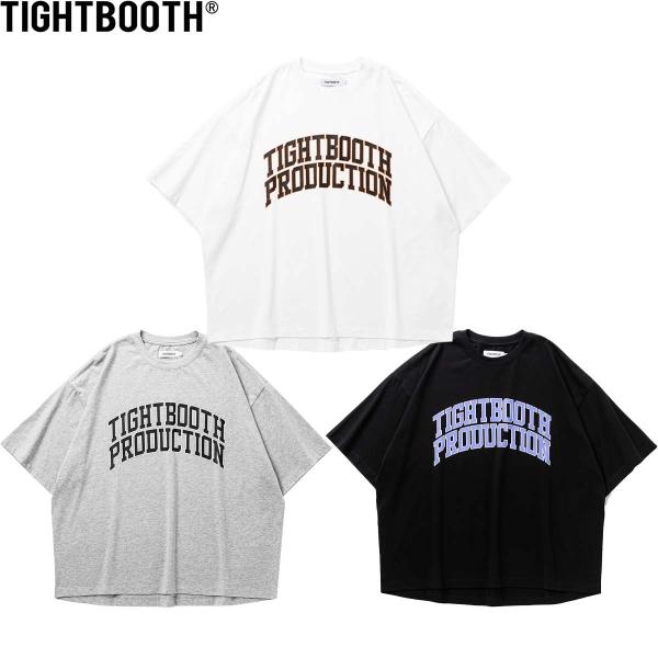 【発売日：2025年07月19日】タイトブース Tシャツ ワイドシルエット TBPR TIGHTBOOTH COLLEGE S/S T-SHIRTColor : Black,Grey,WhiteSize : M,L,XLMaterial :...