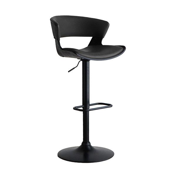 通販 Yahoo 4954324105049 J02846 東馬 ルシア バーチェア ブラック 54676380 東馬ブランド LCI 背もたれ付き ハイチェア 高さ調節 ガス圧昇降 チェア 回転チェア 昇降式 合成皮革 張地 PU クッシ...