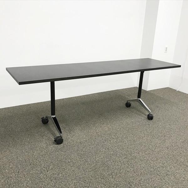 ■取り扱い番号TF-877666B■仕様メーカー : Wilkhahn ウィルクハーン製品名 : フラップ式会議テーブル タイムテーブル 幕板無 色素材 : ダークブラウン外寸 : 幅2100mm 奥行き600mm 高さ730mm ランク ...