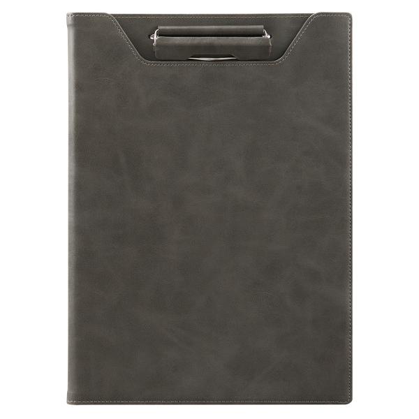 ■本体サイズ：H327×W236×D20mm（金具部分）■仕様：A4-E型（二つ折りタイプ）、内ポケット付き（名刺スリット２箇所）、ペンホルダー付き■表紙材質：PU　中芯材質：再生紙■とじ具材質：鉄■個包装袋材質：PET・CPP■収容枚数：...