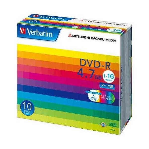 ■データ用ＤＶＤ−Ｒ■インクジェット対応■ワイド印刷■記録容量：４．７ＧＢ■レーベルカラー：ホワイト■入数：１０枚■対応倍速：１〜１６倍速■１枚毎５ｍｍ厚プラケース・１枚毎インデックスカード入