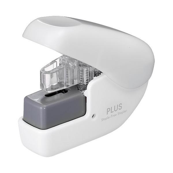 ■針なしホッチキス■とじ枚数：約４枚■色：ホワイト■寸法：幅３２×奥７４×高６６ｍｍ■質量：７０ｇ■とじ枚数：ＰＰＣ用紙約２〜４枚（６４ｇ／ｍ２紙）■軽とじ機構