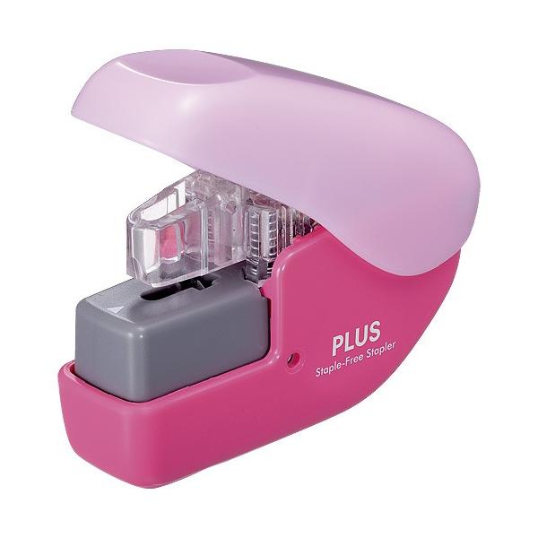 ■針なしホッチキス■とじ枚数：約４枚■色：ピンク■寸法：幅３２×奥７４×高６６ｍｍ■質量：７０ｇ■とじ枚数：ＰＰＣ用紙約２〜４枚（６４ｇ／ｍ２紙）■軽とじ機構