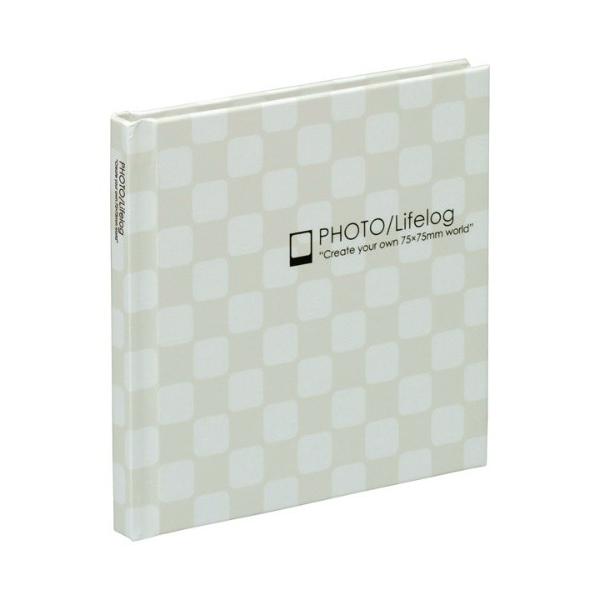 ■本体サイズ：タテ105×ヨコ105×背巾10mm ■本体重量：85g ■表紙：印刷ポリプロピレン貼表紙 ■台紙：タテ100×ヨコ100mm フリー黒台紙5枚■（ 貼付有効サイズ：タテ89×ヨコ89mm） ■吊り下げトーセロ袋入