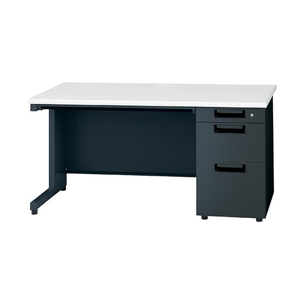 プラス  片袖机 JS-147D-3  W1400 X D700W1400 X D700 X H700シャープなフラットデザインのお求めやすいスチールデスクシリーズ「ＪＳデスク」片袖机Ｗ１４００ｍｍ。天板中央の配線口でコードをすっきり収納、...