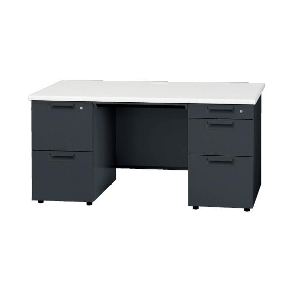 プラス  両袖机 JS-147D-32 W1400 X D700W1400 X D700 X H700シャープなフラットデザインのお求めやすいスチールデスクシリーズ「ＪＳデスク」両袖机Ｗ１４００ｍｍ。天板下にＰＣ盗難防止用のワイヤーロック穴...