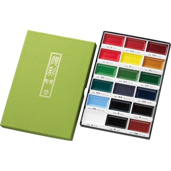 メーカー取寄せ商品【メール便なら送料250円】呉竹＜クレタケ＞絵てがみ　顔彩耽美18色セット　MC20/18V