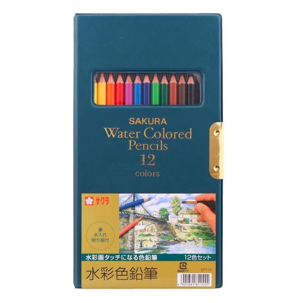 メーカー取寄せ商品【メール便なら送料 250円】サクラクレパス 水彩色鉛筆 12色 EPY12 絵画材料 画材 学校 美術