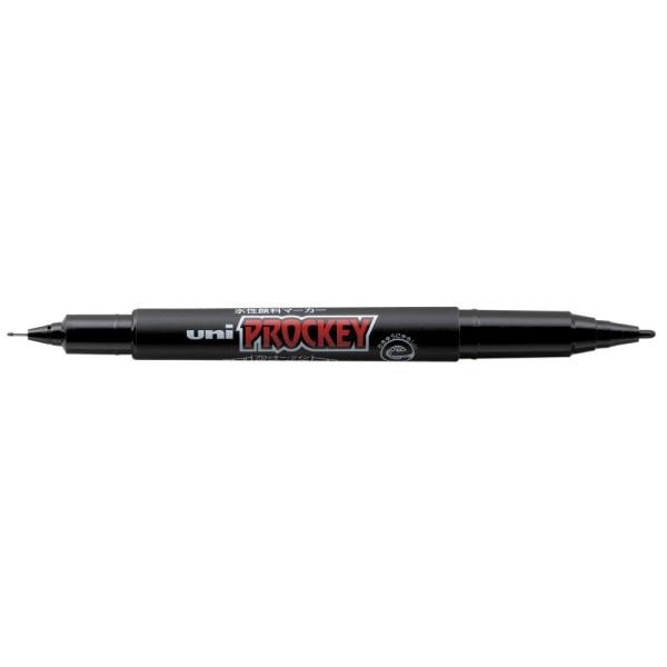 メーカー取寄せ商品【メール便なら送料250円　同品種10本迄】＜三菱鉛筆＞プロッキー極細ツイン　水性顔料マーカー　黒　PM120T.24