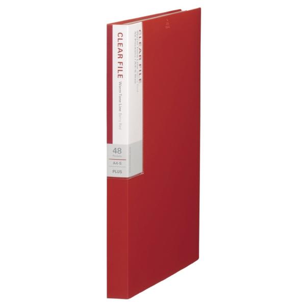 メーカー取寄せ商品　プラス(PLUS)デジャヴ クリアーファイル 溶着式 48ポケット A4-S ベリーレッド FC-148DP　89-708